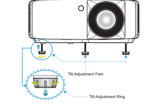Adjusting Your Projector's Adjustable feet – Optoma Support